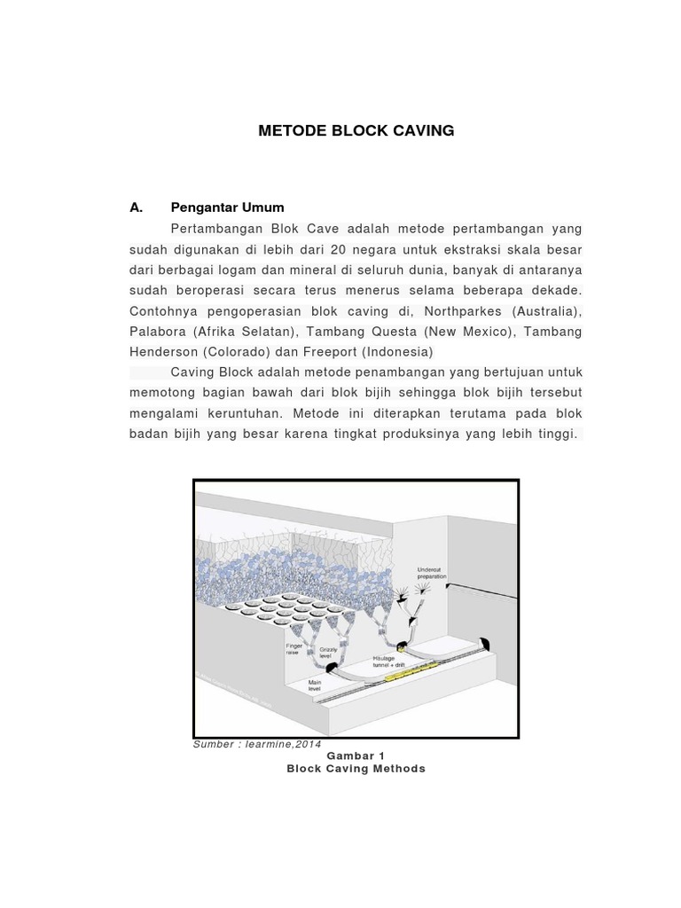 Metode Block Caving | PDF