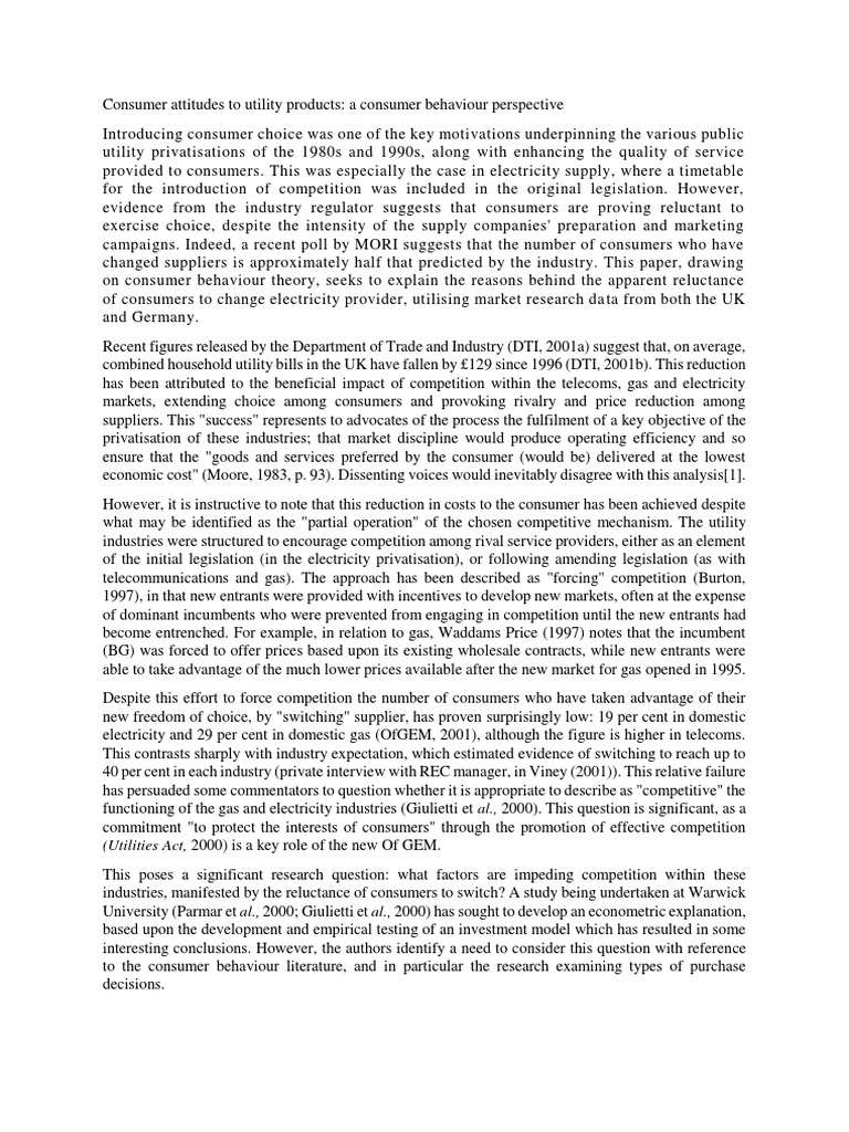Utility Switching Reluctance | PDF | Consumer Behaviour | Behavior