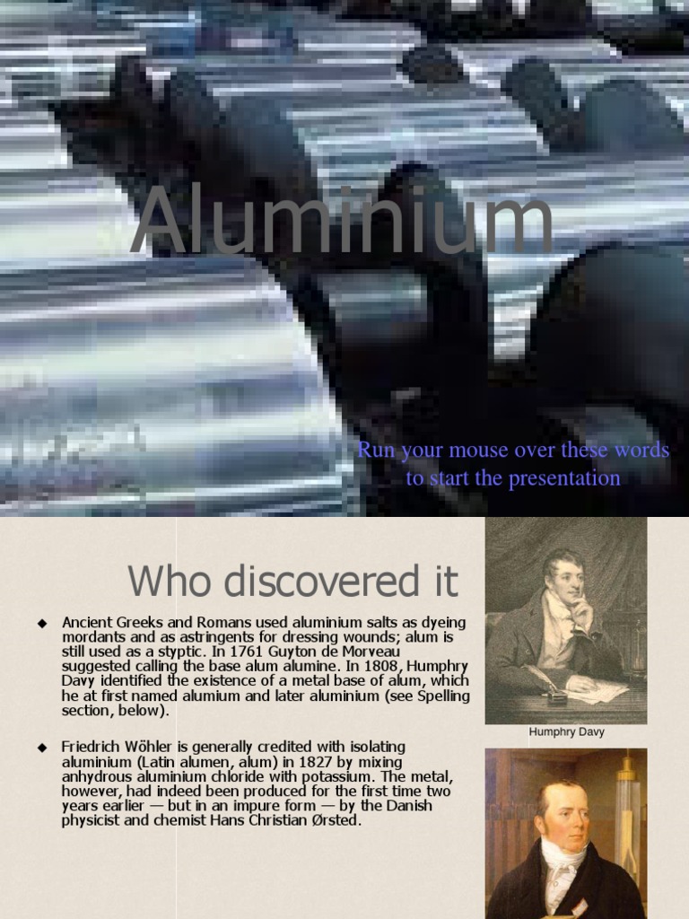 Aluminium: Run Your Mouse Over These Words To Start The Presentation ...