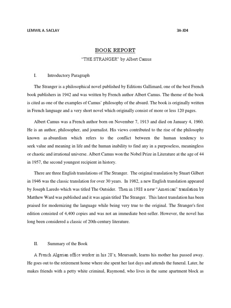 BOOK REPORT Write Up | PDF