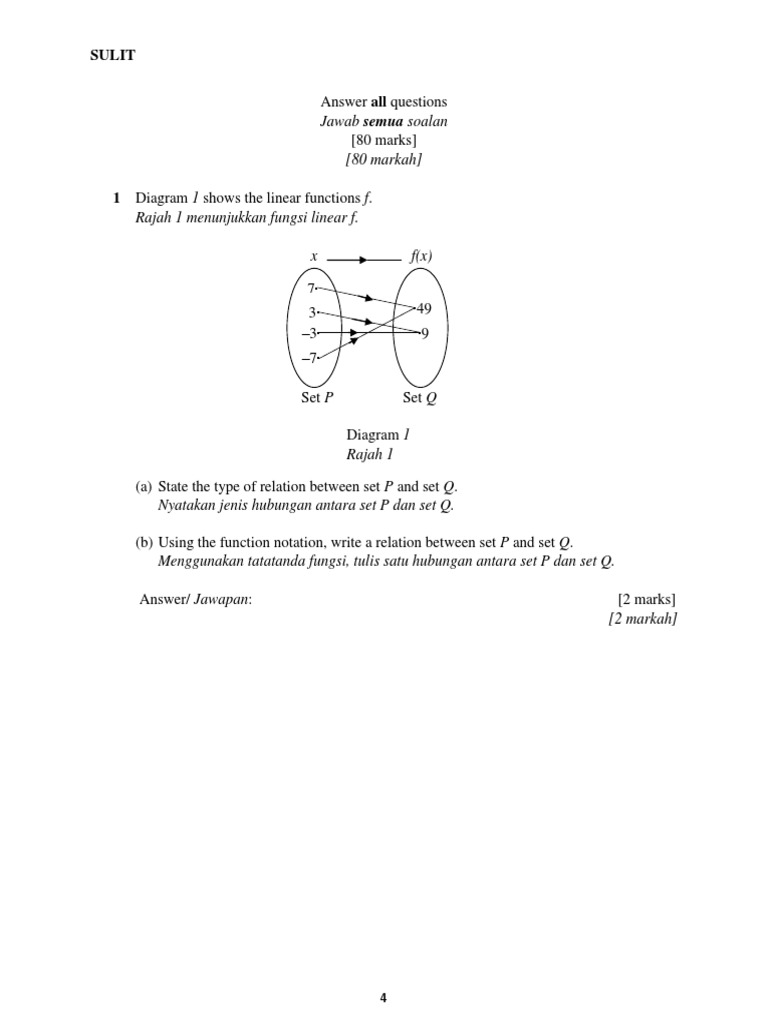 P1 Percubaan SPM 2016 | PDF | Quadratic Equation | Function (Mathematics)