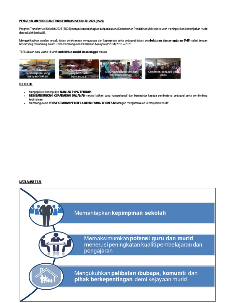 Pengenalan Program Transformasi Sekolah 2025 | PDF