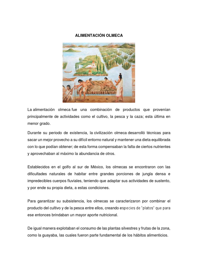 Alimentación Olmeca | PDF | Dieta | Agricultura