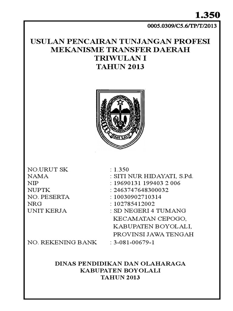 Cover Berkas Sertifikasi 2013 | PDF