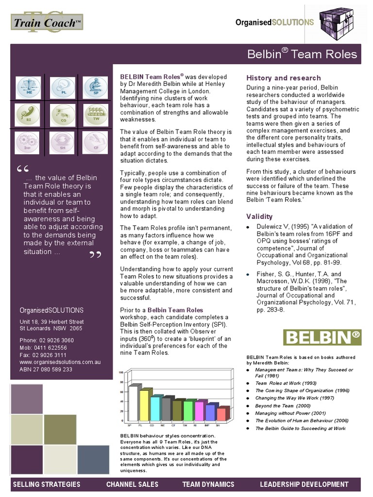 Belbin Team Roles | PDF | Behavior | Metaphysics Of Mind