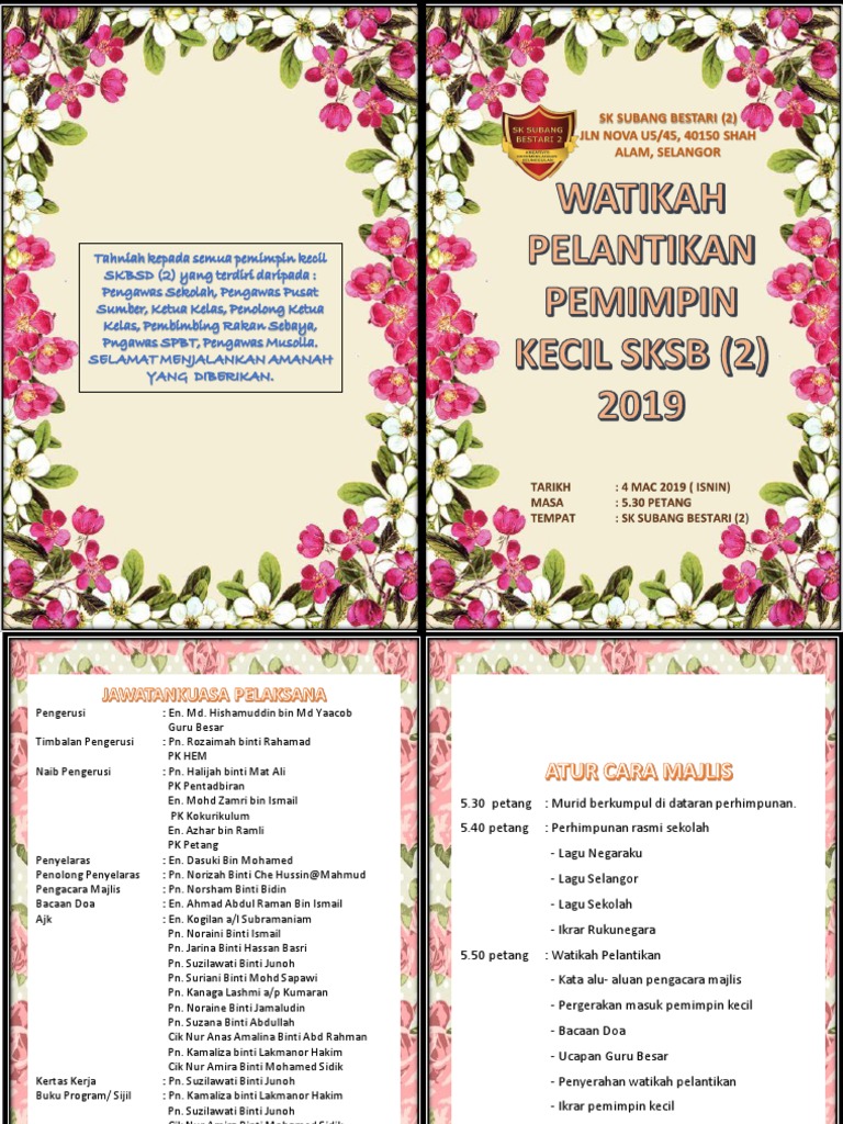 Buku Program Watikah Pelantikan Pemimpin Kecil 2019 PTG | PDF Buku Program Watikah Pelantikan Pemimpin Kecil 2019 PTG | PDF
