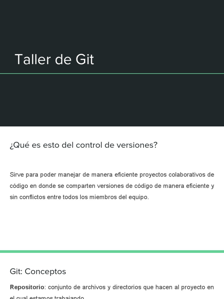 Taller de Git | PDF | Interfaces gráficas de usuario | Familias de sistemas operativos
