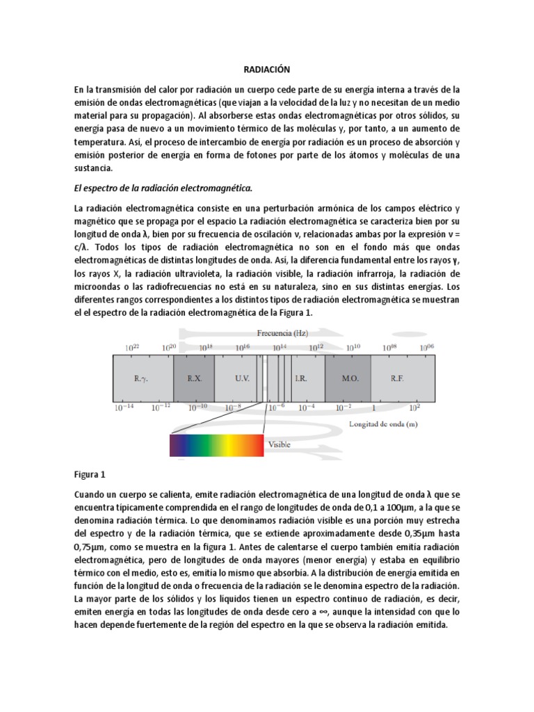 Radiación | PDF | Radiación electromagnética | Espectro electromagnético