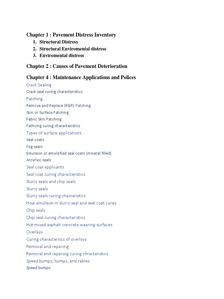 Chapter 1: Pavement Distress Inventory | PDF