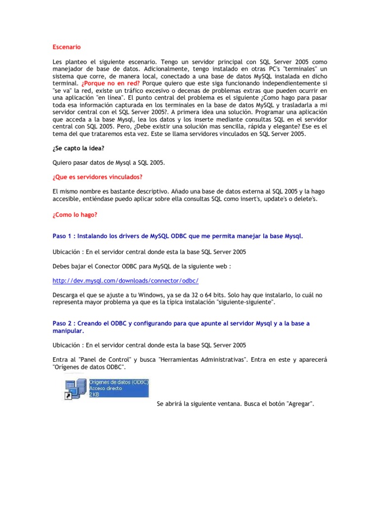 Servidores Vinculados SQL y Mysql | PDF | Servidor SQL de Microsoft | SQL