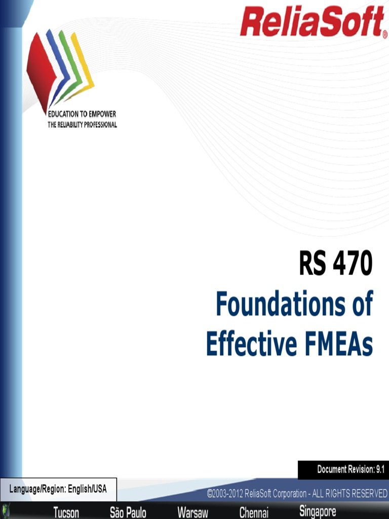 FMEA RCM Course Foundations of Effective FMEA RS 470 CourseNotes Rev9 1 ...
