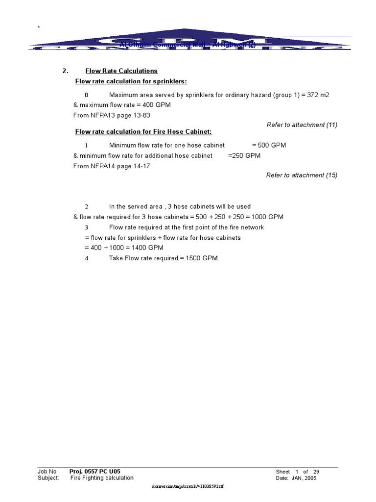 FM 200 Calculation and Flow Rate | PDF | Fire Sprinkler System | Building Engineering