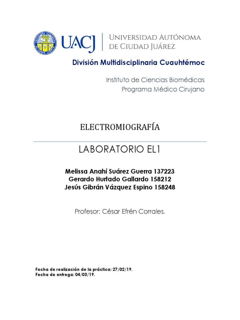 Práctica2. Electromiografía. | PDF | Electromiografia | Músculo