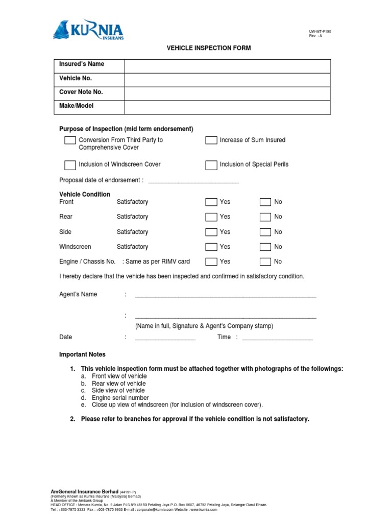 Vehicle Inspection Kurnia | PDF | Car