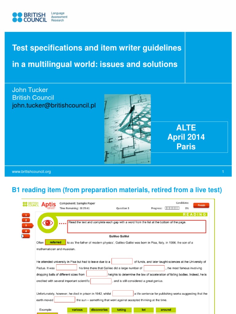 Test Specifications and Item Writer Guidelines in A Multilingual World ...