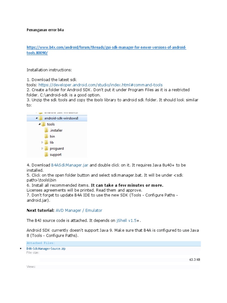 B4A SDK Manager Installation Guide | PDF | Business | Computers