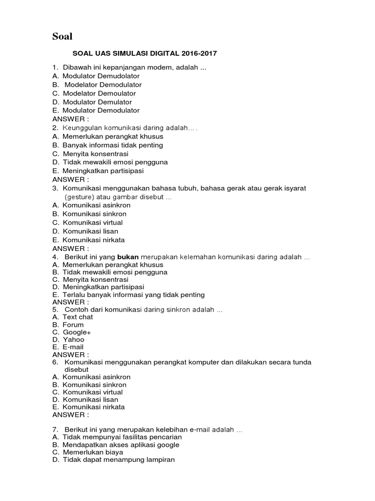 Soal Simkomdig 18 | PDF