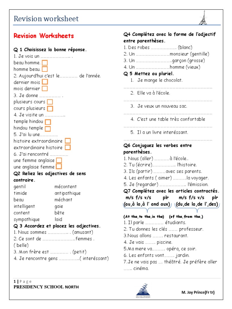 Grade 6 Revision Sheets | PDF