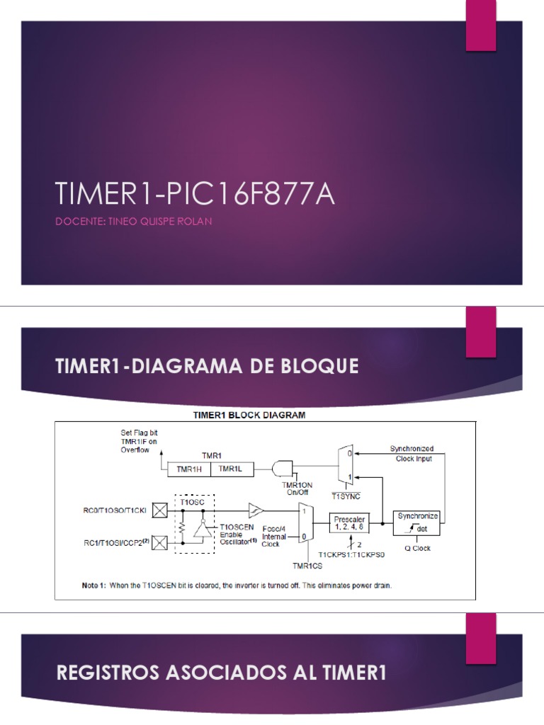 Timer1 Pic16f877a | PDF | Microcontrolador | Hardware de la computadora