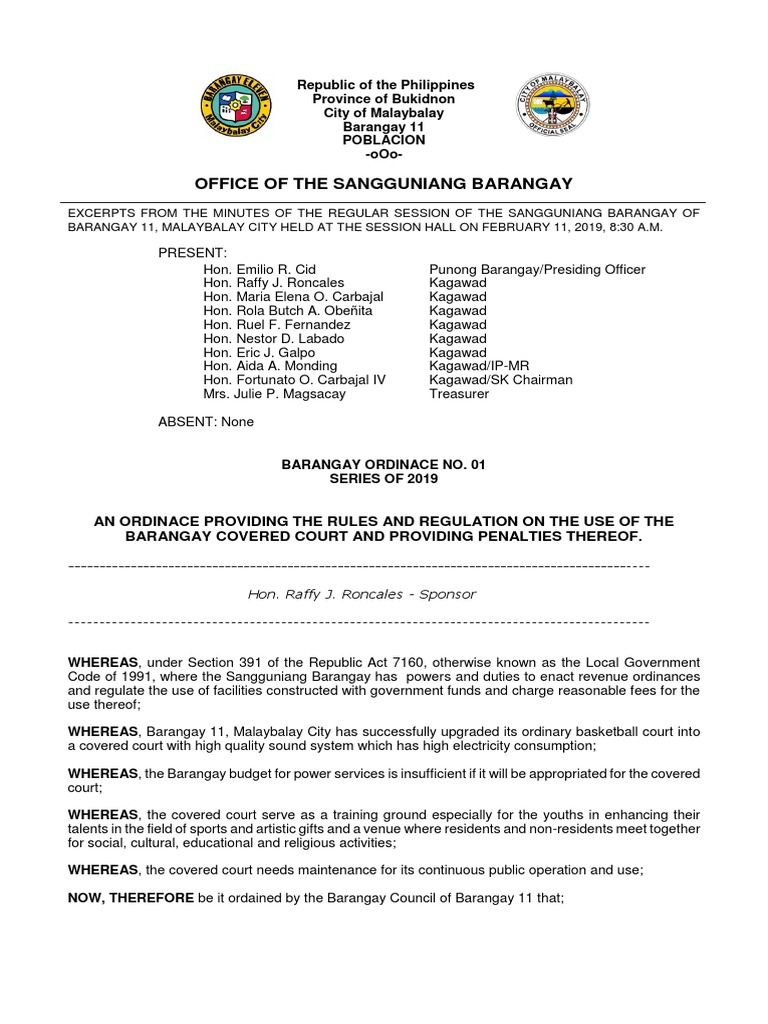 Ordinance Covered Court | PDF | Local Ordinance | Public Law