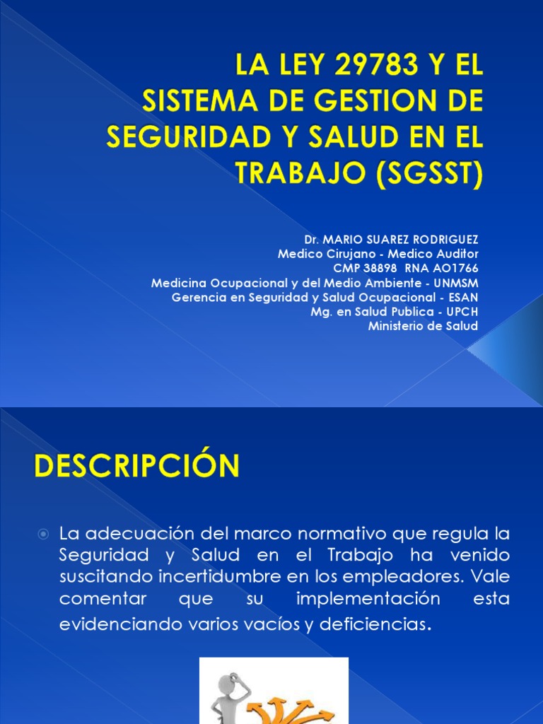 La Ley 29783 | PDF | Derecho laboral | Bienestar
