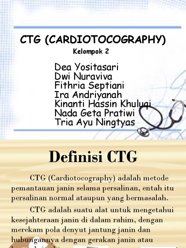 CTG (Cardiotocography) PPT Kelompok | PDF
