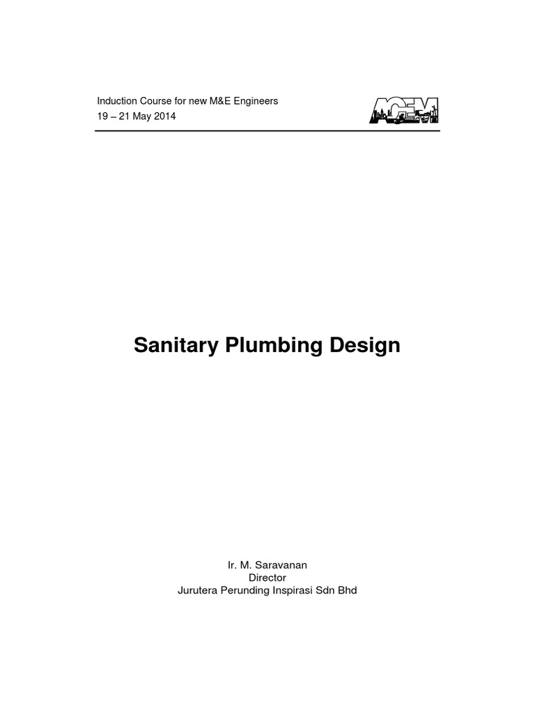 Sanitary Plumbing Design Notes PDF | Download Free PDF | Plumbing ...