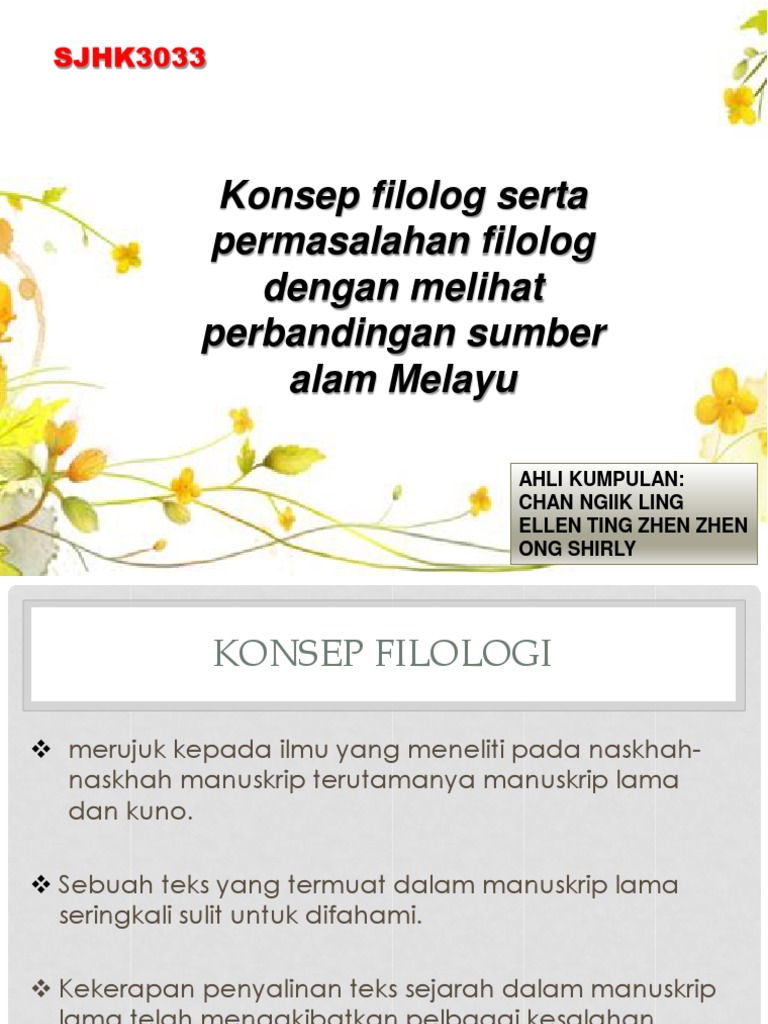 Konsep Filolog Serta Permasalahan Filolog Dengan Melihat Perbandingan ...