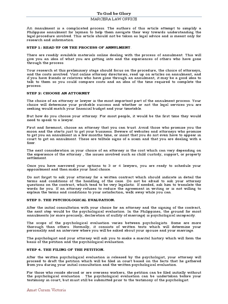 Simplified Steps in Annulment | PDF | Lawyer | Annulment