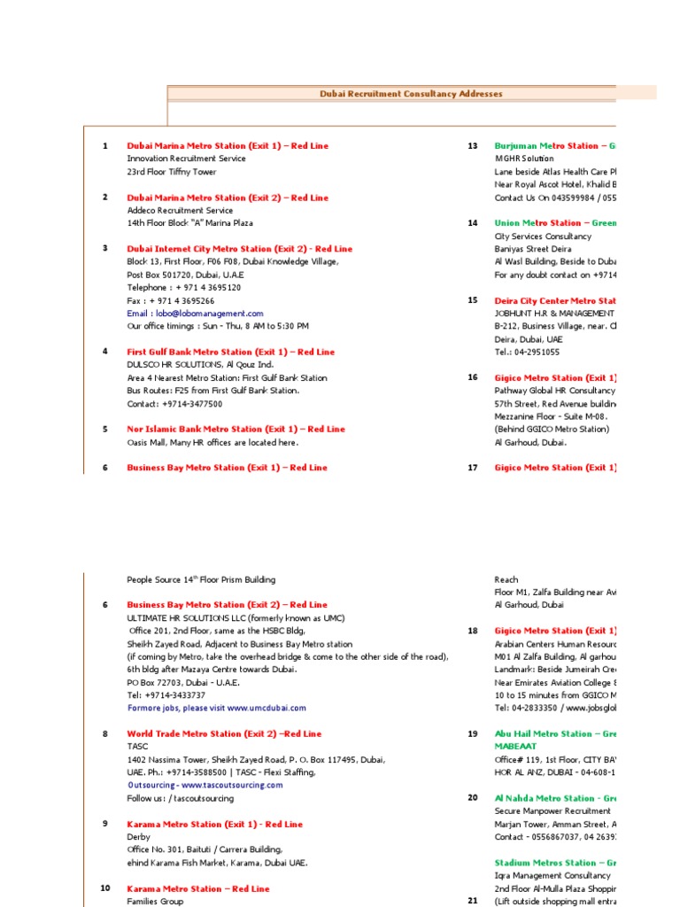 Dubai Recruitment Services Pdf Dubai United Arab Emirates