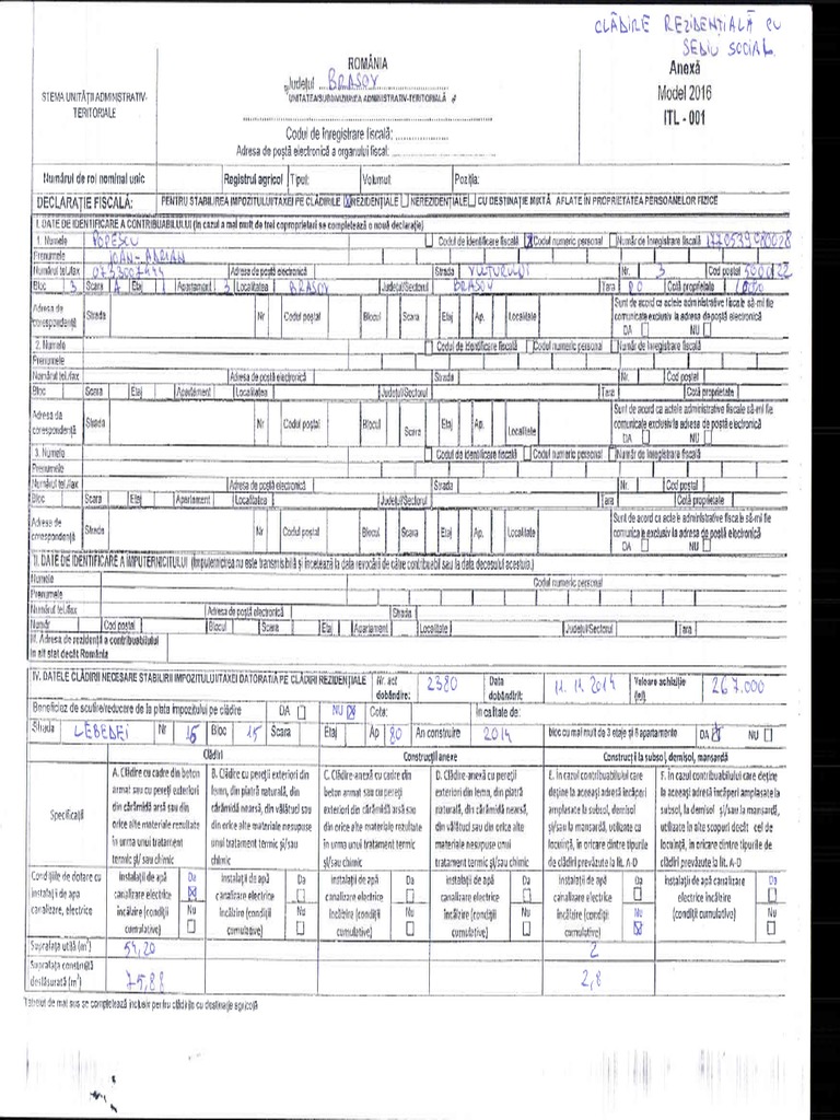 Model Completare Declaratii Cladiri PF PDF | PDF