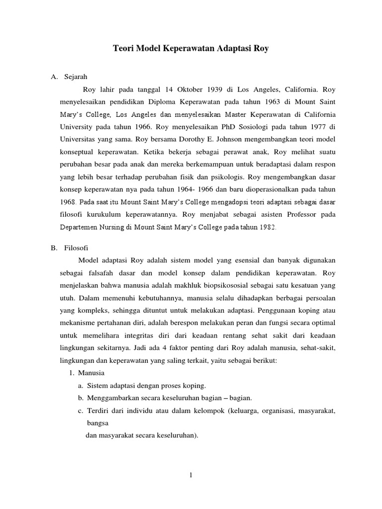 Adaptasi Roy | PDF
