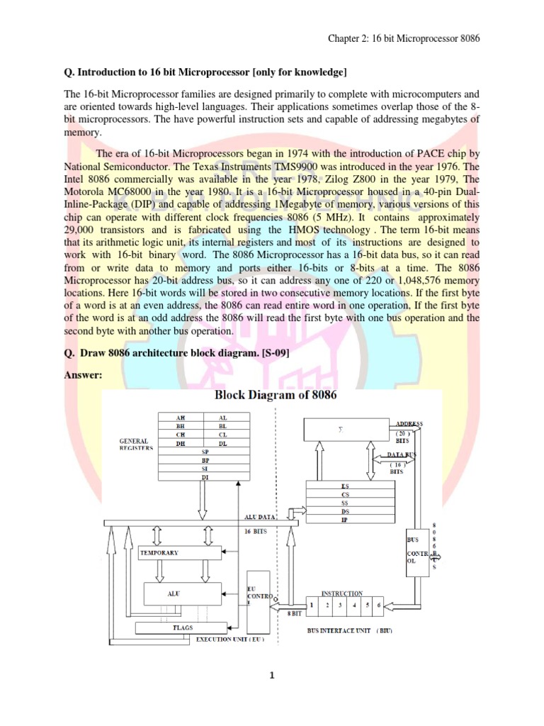 16 Bit Microprocessor 8086 | PDF | Central Processing Unit | Input/Output