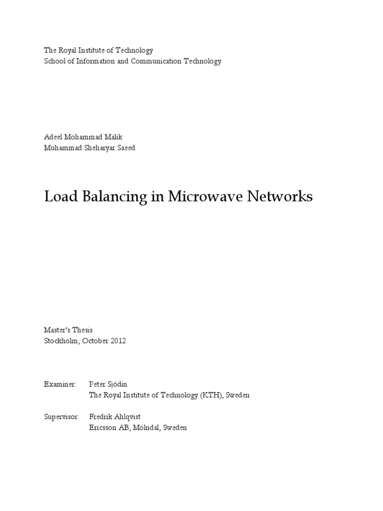 Load Balancing Traffic Across Alternative Paths in Microwave Networks Using MPLS-TP Linear ...