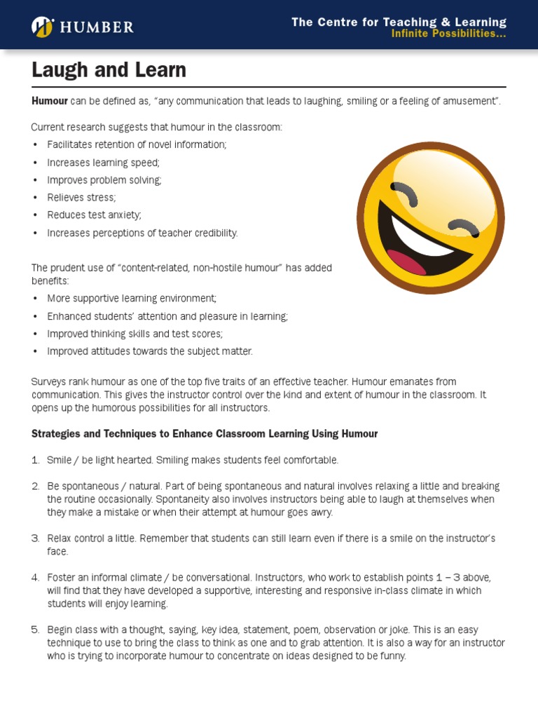 01 Laugh and Learn-B | PDF | Humour | Classroom