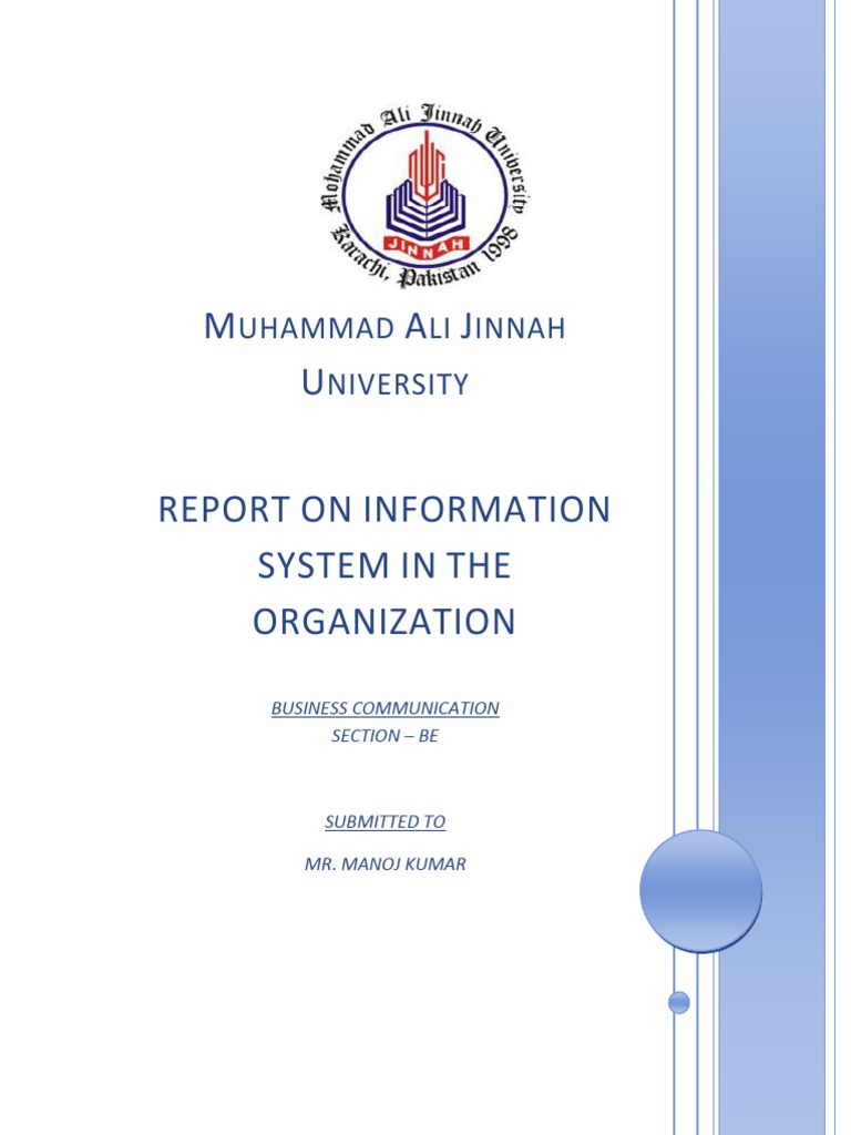 Report On Information System in The Organization System | PDF ...