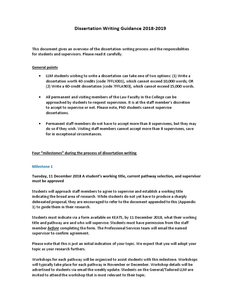 LLM Dissertation Guidance 20189 | PDF | Thesis | Citation
