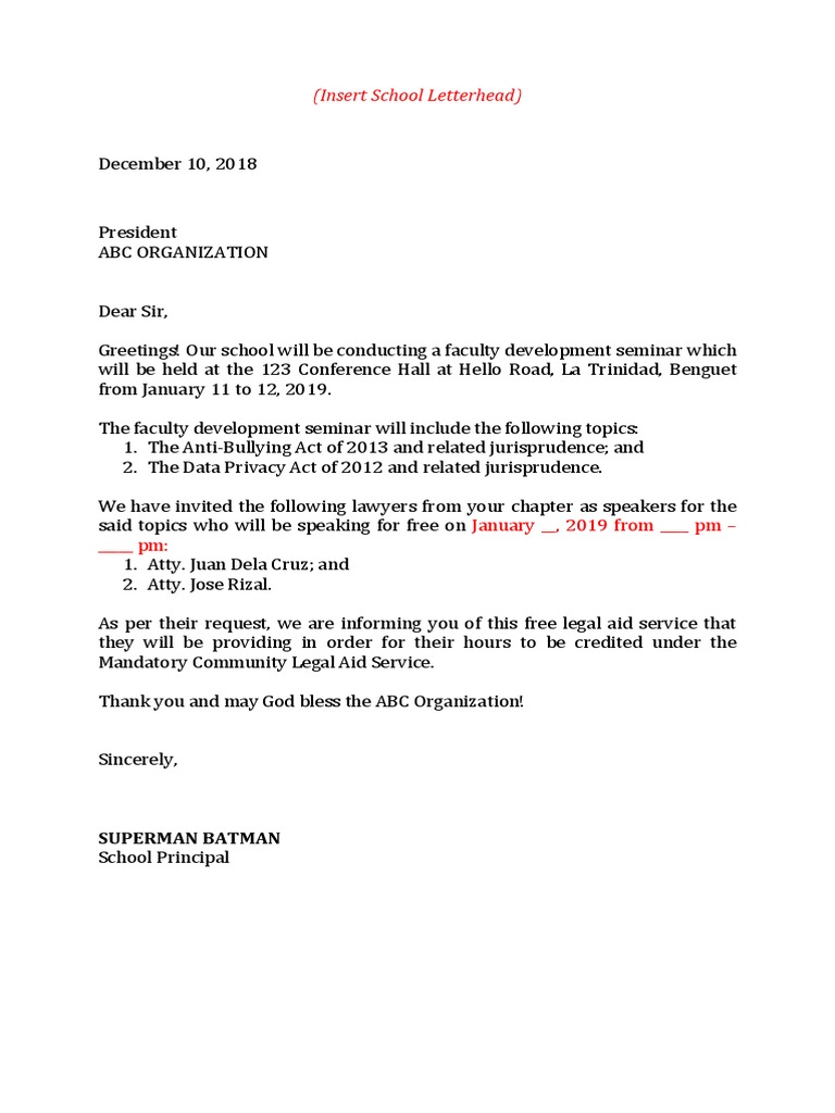 Seminar Invitation Letter | PDF