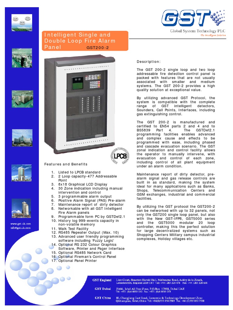 Intelligent Single and Double Loop Fire Alarm Panel: Description | PDF ...