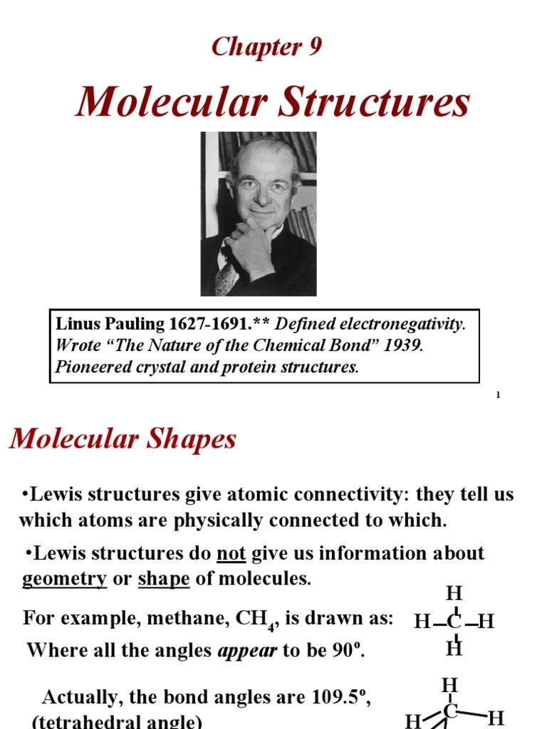 Molecular Structures: Linus Pauling 1627-1691. Defined ...