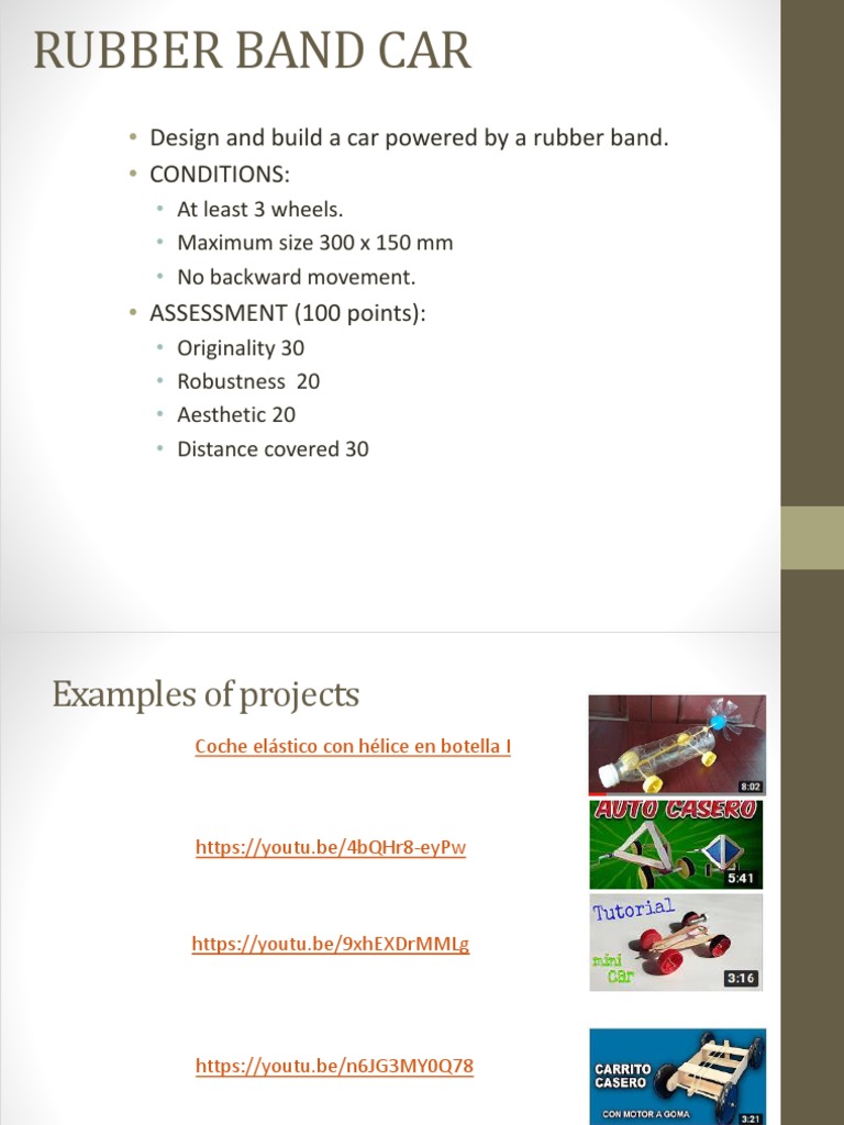 Rubber Band Car Design Project Guide | PDF