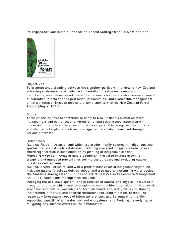 Principles Plantation Forest 2004 | PDF | Forestry | Sustainability