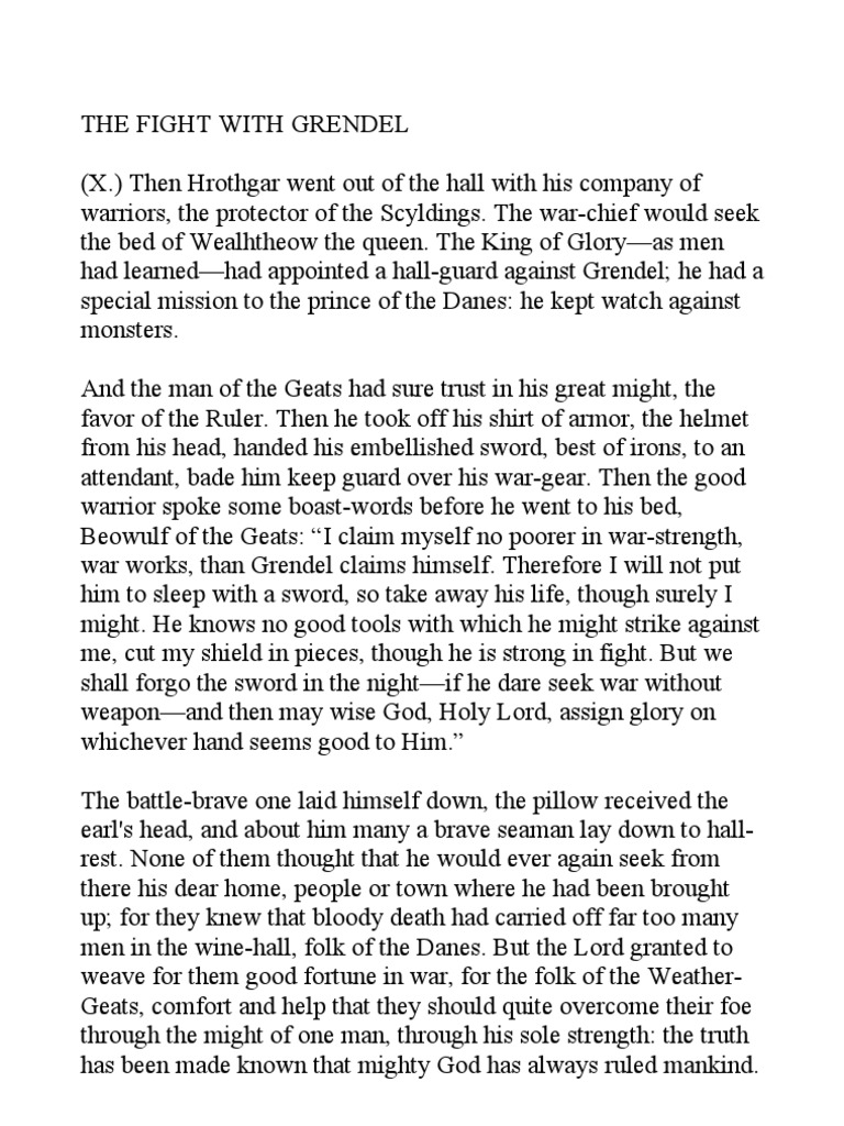 The Fight With Grendel | Beowulf | Geats