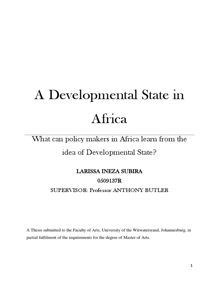 A Developmental State in Africa | PDF | Economic Development ...
