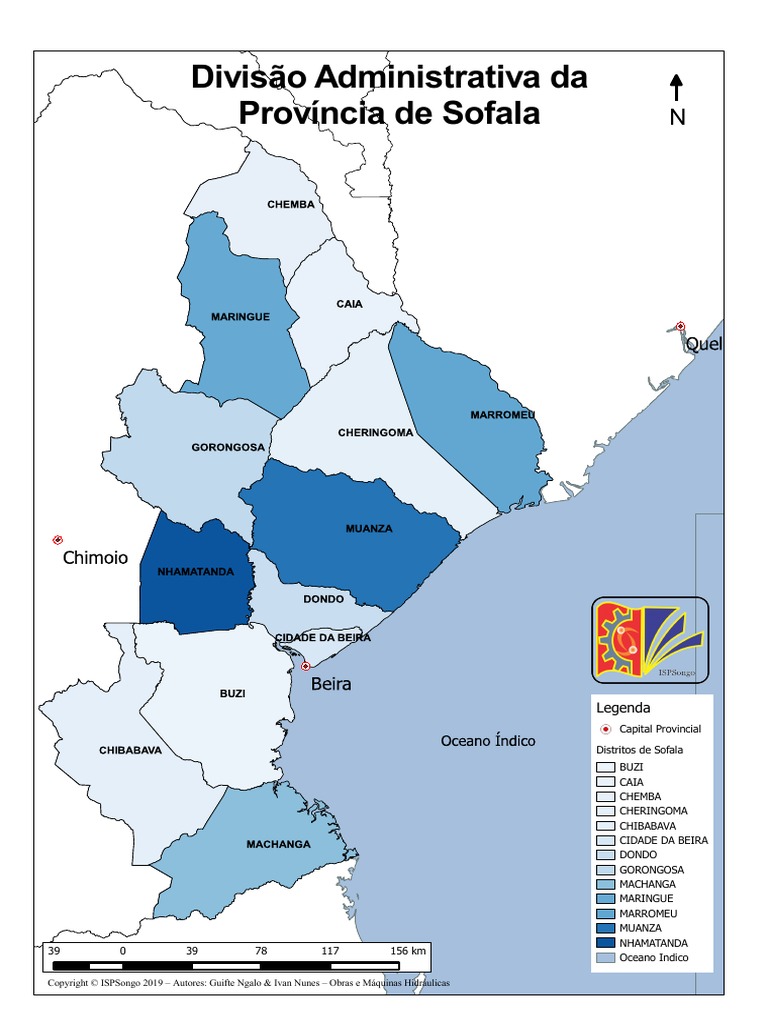 Divisão Administrativa da Província de Sofala: Legenda