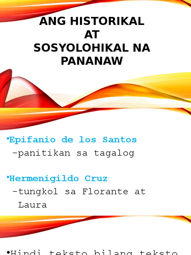 Ang Historikal at Sosyolohikal | PDF