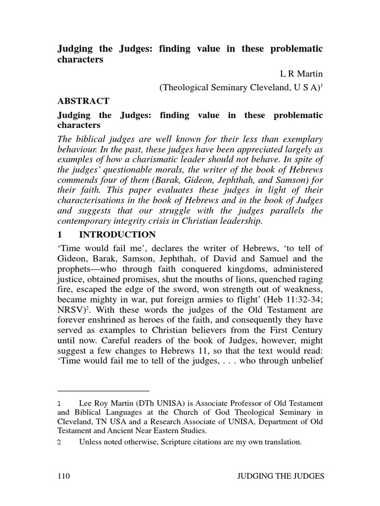 Judging The Judges: Finding Value in These Problematic Characters | PDF ...