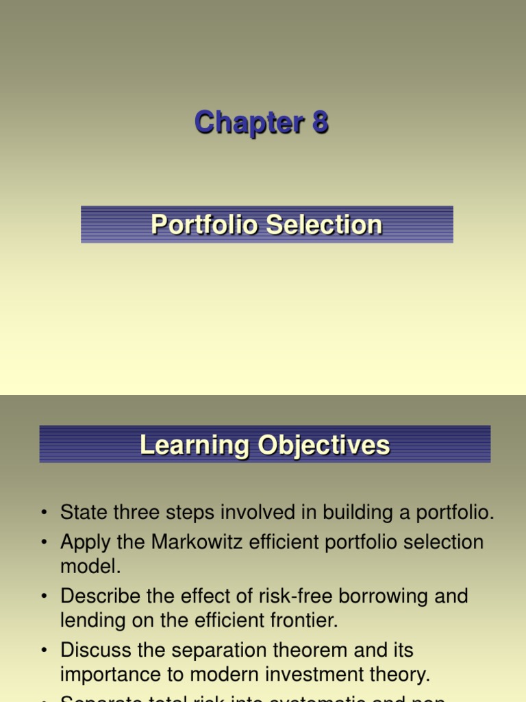 Portfolio Selection | PDF | Modern Portfolio Theory | Diversification ...