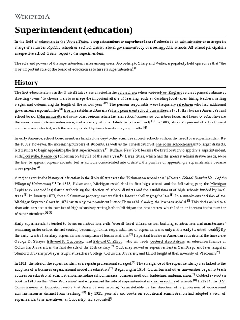 Superintendent Education Pdf Superintendent Education Government
