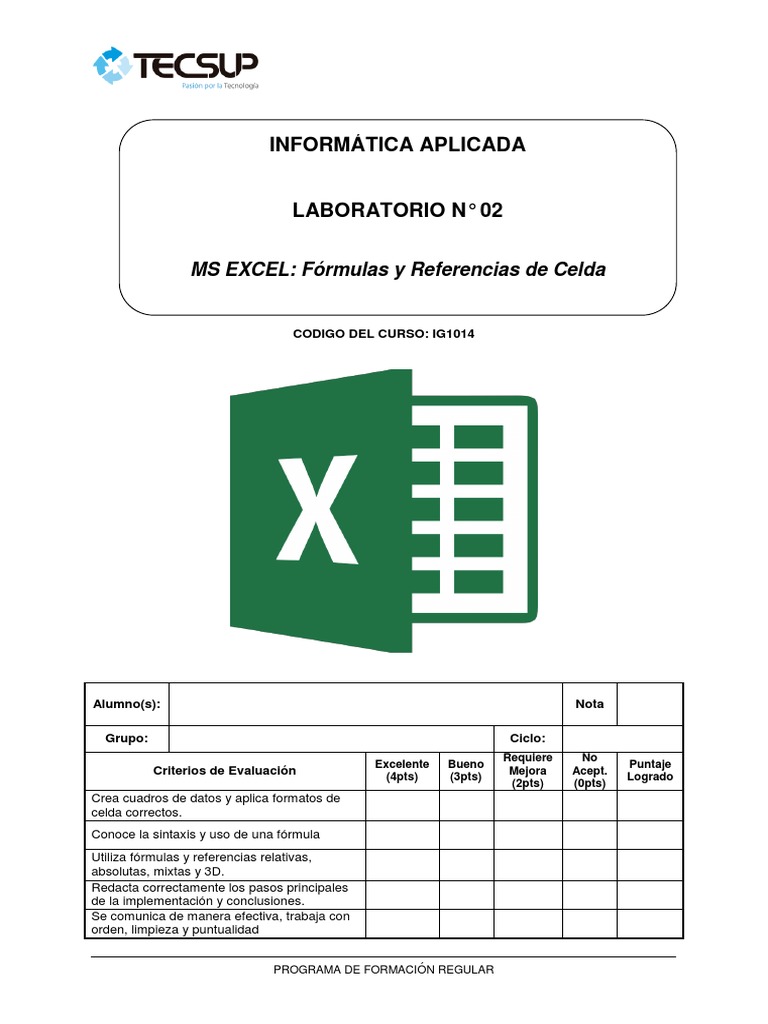 Lab 02 | PDF | Microsoft Excel | Laboratorios